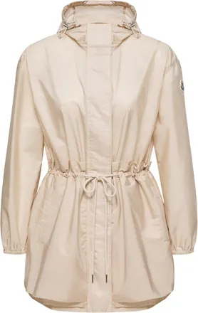 Moncler Moncler Veste De Pluie Fronc&eacute;e &Agrave; Capuche Weteau, Femme, Beige, Taille: 00