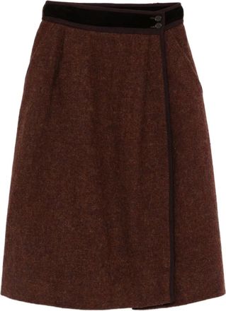 Saint Laurent 1970s Wollrock in A-Linie - Braun