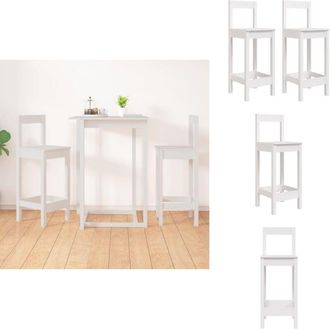 vidaXL Vidaxl - Barst&uuml;hle 2 Stk. Wei&szlig; 40x41,5x112 cm Massivholz Kiefer - Holzbarst&uuml;hle - K&uuml;chenst&uuml;hle - Esszimmerst&uuml;hle - Kiefernholzm&ouml;bel - Rustikaler Stil