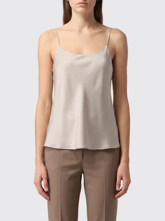 Herno Top slim fit en satin &agrave; col rond et fines bretelles