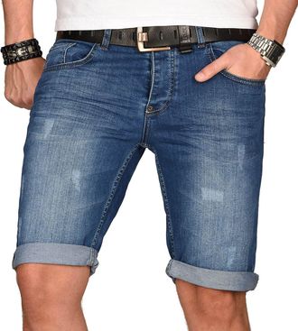 Alessandro Salvarini Herren Designer Jeans Short Kurze Hose Slim Sommer Shorts Bermuda [AS-104-W31]