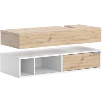 Vicco Waschbeckenunterschrank Henri, Wei&szlig;, 100 x 15 cm mit Schublade