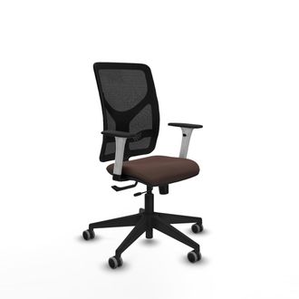 Piqueras y Crespo B&uuml;rostuhl 8H mit wei&szlig;en und schwarzen Armlehnen, h&ouml;henverstellbare Lendenwirbelst&uuml;tze, ausgestattet mit Syncro/Traslack und Schneideschaum, Schwarz/Du