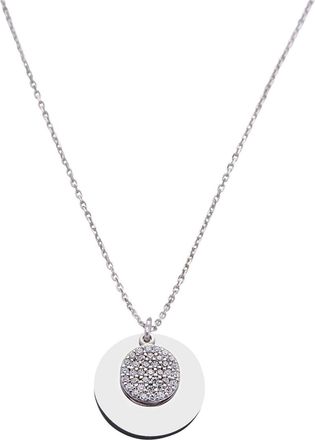 Dkeniz Dkeniz Halskette 925 Sterling Silber rhodiniert Gl&auml;nzend 42+3cm Zirkonia Wei&szlig;