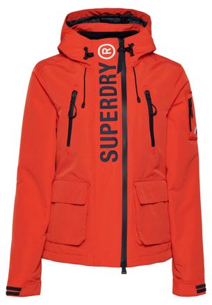 Superdry Damen Ultimate SD-Windcheater mit Kapuze Kr&auml;ftiges Orange/Kr&auml;ftiges Marineblau 42