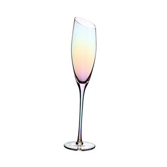 BESPORTBLE Kreatives Sektglas Schr&auml;g&ouml;ffnung Kristallglas Mehrzweck Weinkelch f&uuml;r Party Hochzeit Dekoration Stilvolles Einzigartiges Trinkglas aus Glas als Gesche