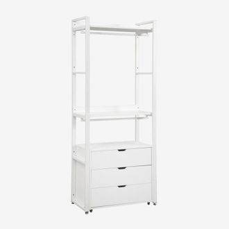 Sklum Sklum - Offener Schrank mit Schubladen aus Stahl und Holz Ariaster Weiss