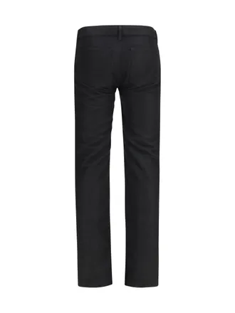 Rick Owens Mens Vega Jeans With Side Zip Black Merino Wool Ovis Aries