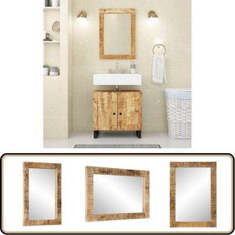 vidaXL Spiegel 70x50 cm Massivholz Mango und Glas - Holzrahmen Spiegel - Wandspiegel - Wohnzimmerdeko - Schlafzimmerdekor - Badezimmerspiegel