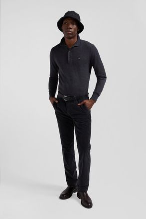 Eden Park Pantalon Chino En Coton Velours Stretch Brun Coupe Regular