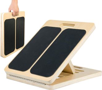 Generic Wadenstrecker - tragbares Schrägbrett aus Holz zum Dehnen der Waden, multifunktionaler Trainingsständer aus Holz, tragbares Balance-Erholungsbrett, Au