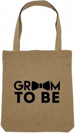 Fabulous Sac Shopping Tote Bag Aspect Lin - Groom To Be Noeud Papillon Mari&eacute; Mariage Famille - Sac de Courses Toile Epaisse 360g Beige Naturel Cabas Port&eacute; Epau