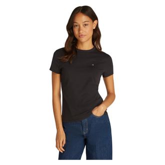Calvin Klein Femme, Tops, Noir, Taille: 44 FR T-shirt Slim Graphique en Noir