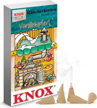 Rudolphs Schatzkiste R&auml;ucherkerzen Knox Vanillekipferl mit s&uuml;&szlig;em Geb&auml;ckduft in Backstubenverpackung BxHxT 6,5x12x2,2cm NEU Vanilleduft Geb&auml;ckduft Weihnachtsb&auml;ckerei Duftke