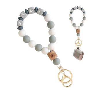 Generic Bracelet porte-cl&eacute;s en perles de silicone - &Eacute;l&eacute;gant porte-cl&eacute;s | Perles en silicone r&eacute;sistant &agrave; lusure avec breloque, pratique pour les femmes pour le