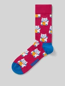 Happy Socks Socken im Allover-Look Modell Lucky Neko