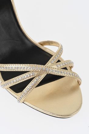 Celine Laminated Leather Sandals with Rhinestones 9cm Celine
