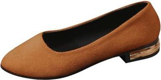 Generic Mocassins pour femme avec talon bloc en daim - &Eacute;l&eacute;gantes - Chaussures de f&ecirc;te - Ballerines de bureau classiques - Chaussures plates l&eacute;g&egrave;res et confort