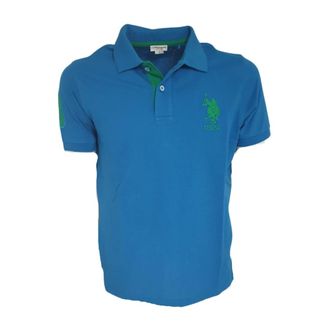 U.S.Polo Association Baumwoll-T-Shirt mit Logo - - Tops - Herren - Blau - S