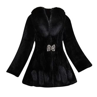 Generic L9WEI Manteau en fourrure pour femme élégant manteau dhiver chaud en fausse fourrure moelleuse manteau dhiver pour femme manteau en fourrure avec capu