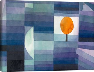 Posterlounge Der Bote des Herbstes Leinwandbild von Paul Klee 70 x 50 cm Blau Wandbilder Wanddeko