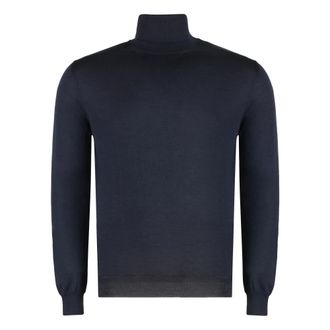 Malo Kaschmir Rollkragenpullover Rippenstrick - - Knitwear - Herren - Blau - 4XL
