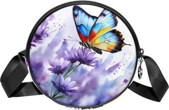 Generic Petit sac &agrave; bandouli&egrave;re circulaire pour femme, petit sac &agrave; bandouli&egrave;re avec fermeture &eacute;clair, bretelles r&eacute;glables, sac &agrave; main rond d&eacute;contract&eacute; pour fe