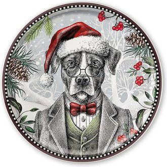 Egan Weihnachtsteller Panettone mit einem Hund, Durchmesser 31 cm, Referenz: 120167