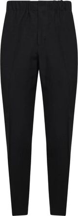 Laneus Homme, Pantalons, Noir, Taille: M Pantalon Slim Fit en Lin et Viscose
