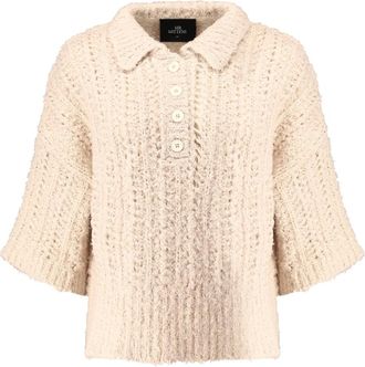 Mr. Mittens Femme, Pulls, Beige, Taille: 36/38 FR Clara Buttoned Knit Polo