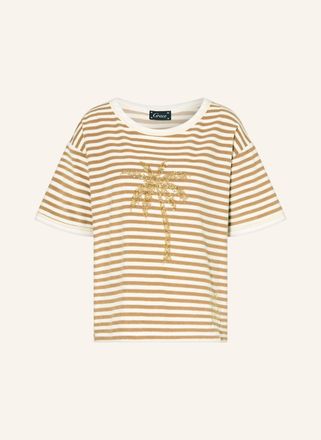 Grace Grace T-Shirt Aus Frottee Mit Pailletten braun