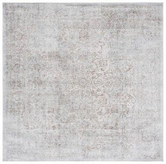 Safavieh Traditionell Teppich für Wohnzimmer, Esszimmer, Schlafzimmer - Evoke Collection, Kurzer Flor, Elfenbein und Taupe, 160 x 160 cm