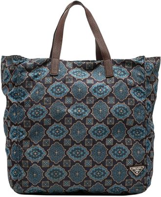 Prada Shopper - Tessuto Stampato Tote - Gr. unisize - in Blau - für Damen