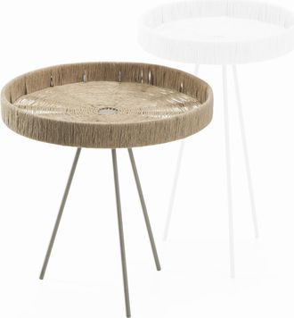 Philippi Tahiti Beistelltisch - Flach & Hoch, Natur, Stahl-Jute Konstruktion, Outdoor & Indoor geeignet (flach)