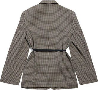 Balenciaga Houndstooth Check Blazer - Brown