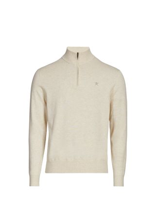 Hackett Pull &agrave; col zipp&eacute; en coton et soie