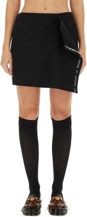 Moschino Virgin Wool Wrap Skirt - Black