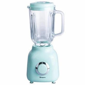 Villa D'Este Home Tivoli Elektrischer Mixer Aquamarin, Messbecher aus Glas, 1,5 l, Edelstahlklingen, 2 Geschwindigkeitsstufen, 500 W, Kooper