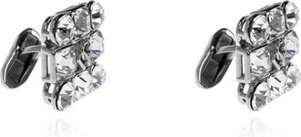 Dolce & Gabbana Boutons de manchette orn&eacute;s de cristaux - Homme - Accessoires - Gris - Taille: ONE Size