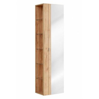 AC-Déco Grande armoire miroir murale - 45 x 33 x 170 cm - Elise Oak - Livraison gratuite