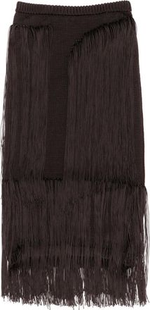 Bimba & Lola jupe superposée à franges - Marron