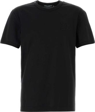 Dolce & Gabbana Homme, Tops, Noir, Taille: S T-shirt &agrave; d&eacute;tail de patch