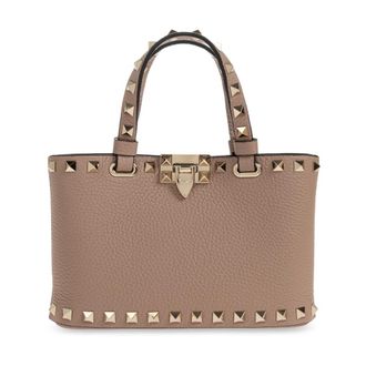 Valentino Garavani Ledertasche mit Nieten - - Bags - Damen - Beige - ONE SIZE