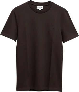 Lacoste Homme, Tops, Brun, Taille: XL T-Shirt &agrave; Col Ray&eacute; en Piqu&eacute; Stretch