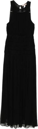 Twinset Femme, Robes, Noir, Taille: 40 FR Abito lungo smanicato c/dettaglio gonna