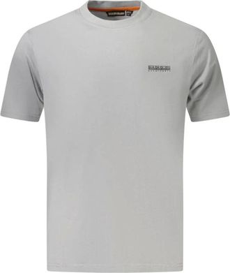 Napapijri Homme, Tops, Gris, Taille: 3XL Grigio Cotton T-Shirt