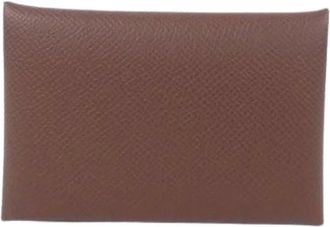 Herm&egrave;s Pre-owned Card Case - Femme - Pre-owned - Brun - Taille: ONE Size