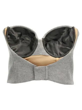 Giuseppe Di Morabito Cropped Sweetheart Bustier Bustier Top - Gray