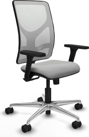 Piqueras y Crespo Schreibtischstuhl aus Kunstleder mit 3D-Armlehnen, h&ouml;henverstellbare Lendenwirbelst&uuml;tze, ausgestattet mit 3 Positionen und Schneideschaum, Wei&szlig;/Hellgr