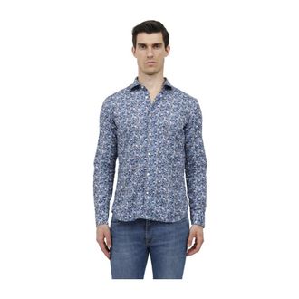 Tintoria Mattei Camicia maniche lunghe fantasia liberty - - Shirts - Herren - Blau - XL
